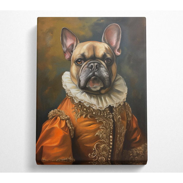Happy Larry Frenchie In Ruff Canvas Print | Wayfair.co.uk