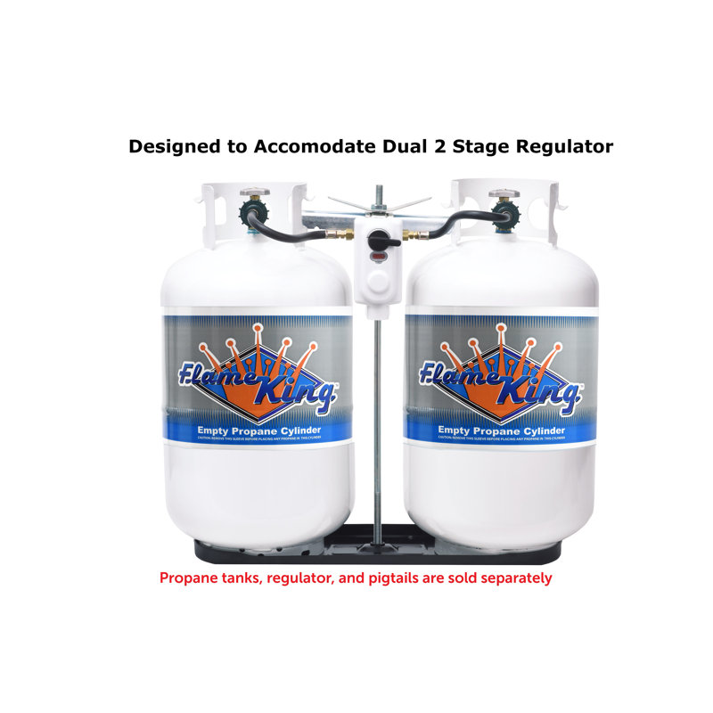 Flame King Dual RV Propane Tank Cylinder Rack for RVs and Trailers for ...