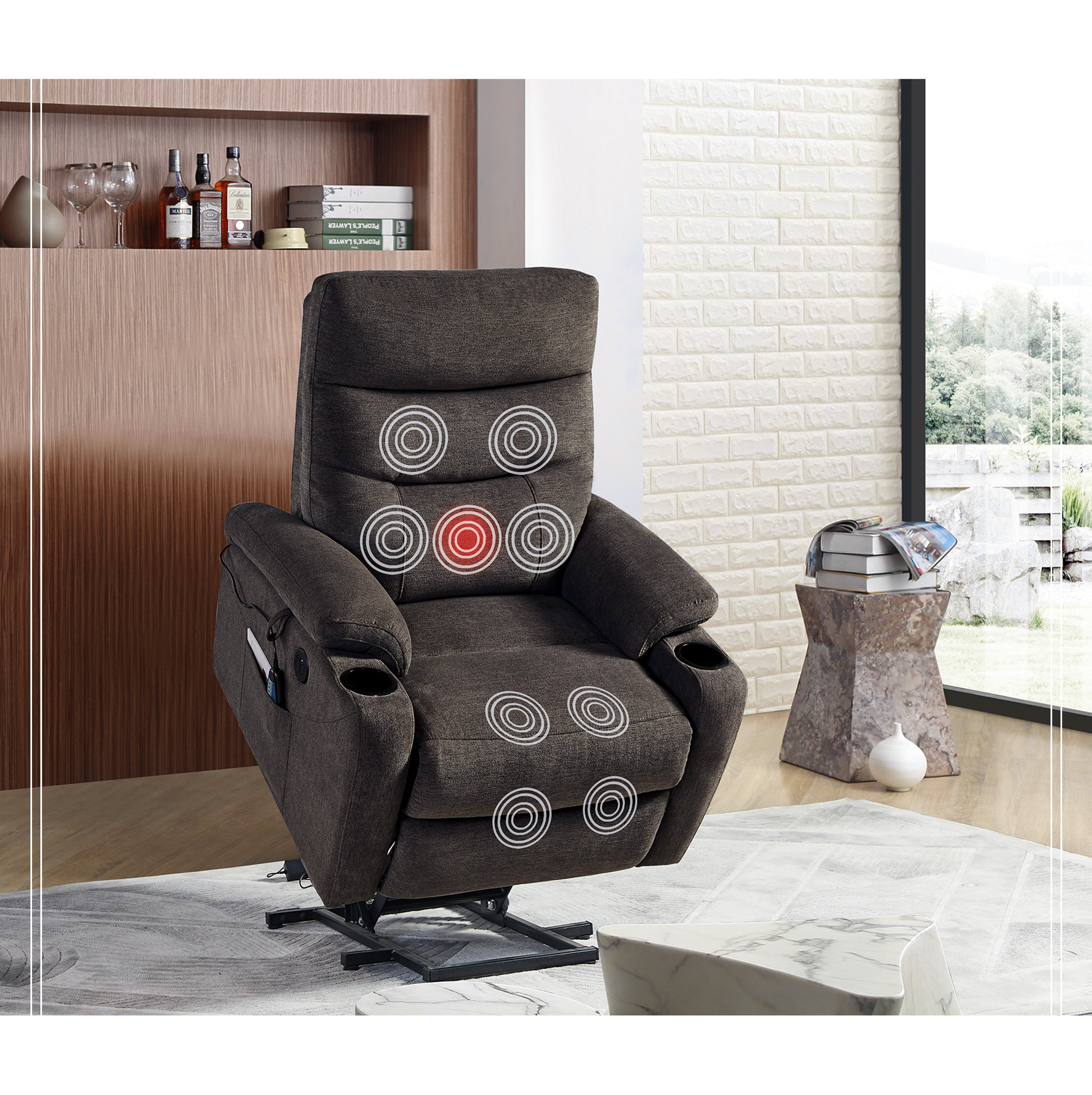 Hokku Designs Comfortable Electric Recliner Chair for Elderly with Advanced Functions and Side ...