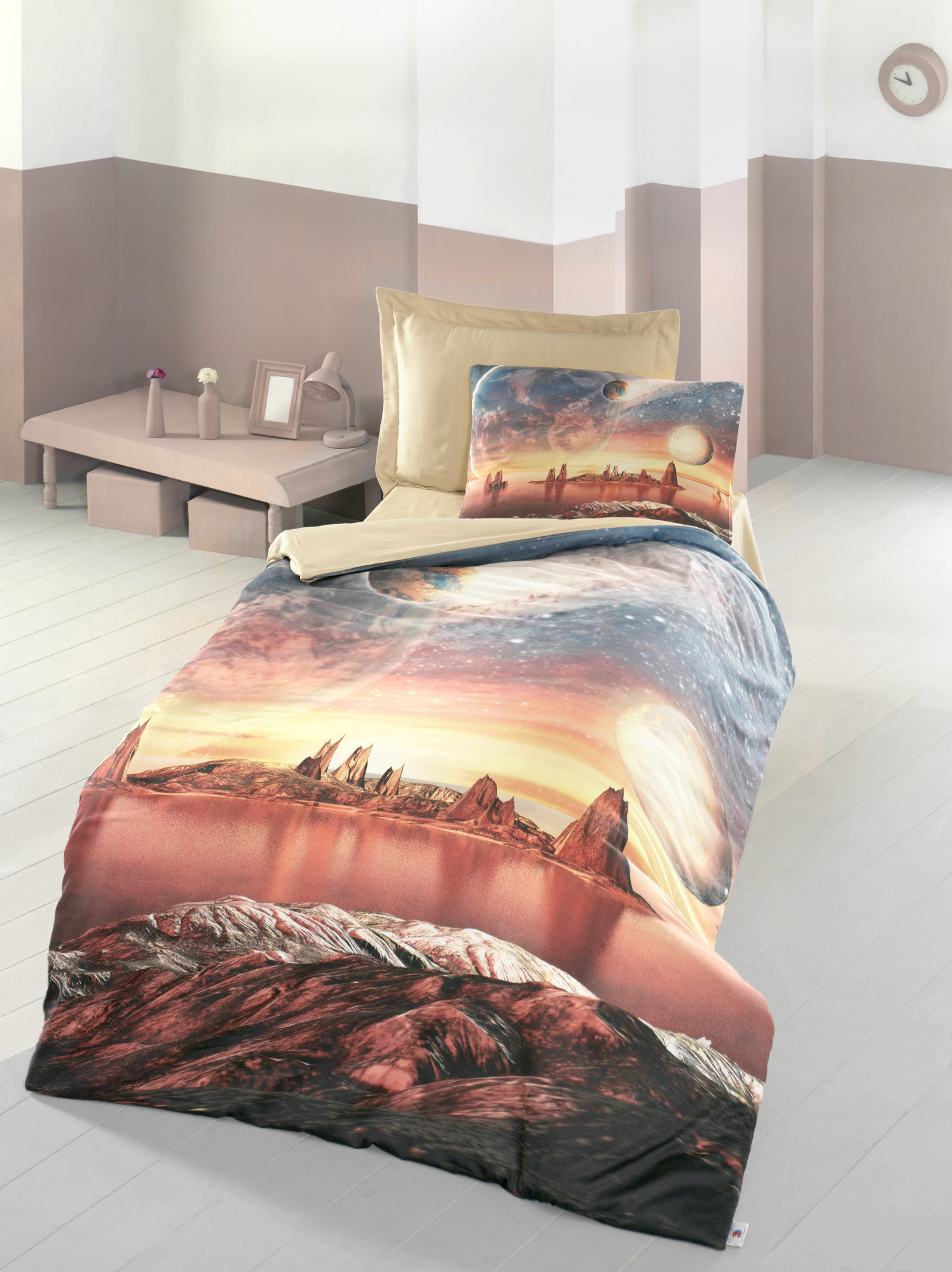 Asir Group INC Carignano Yellow/Red//Gray 100% Cotton 4 Piece Duvet ...