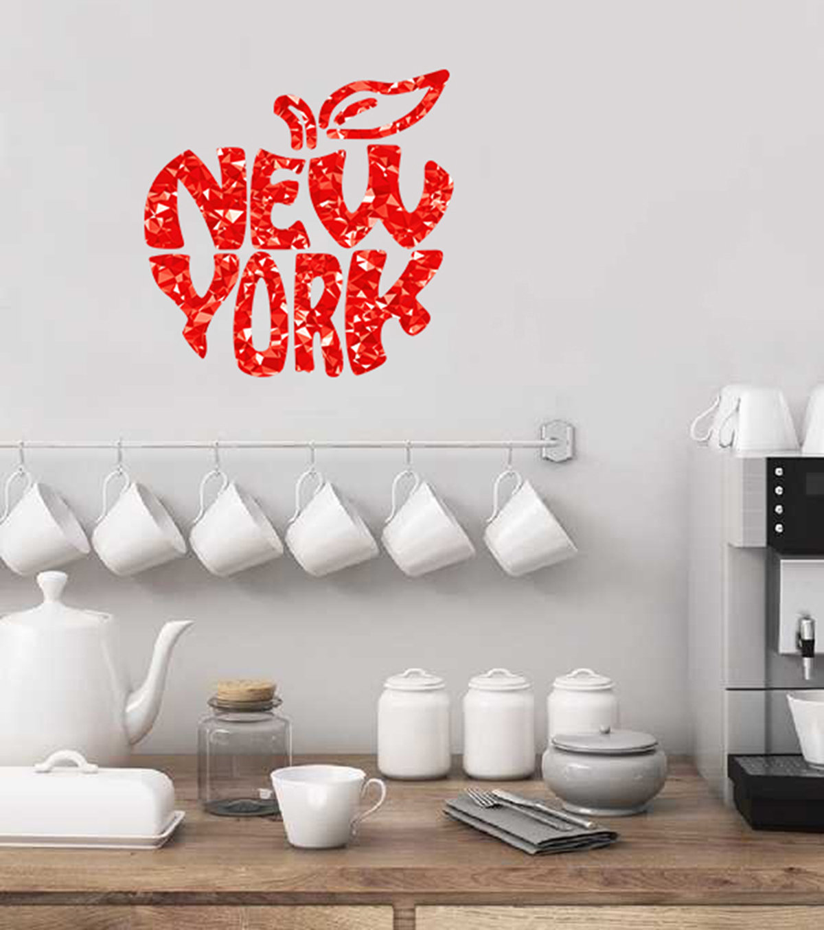 Trinx New York Apple Wall Decal, New York Apple Wall Sticker, New York ...
