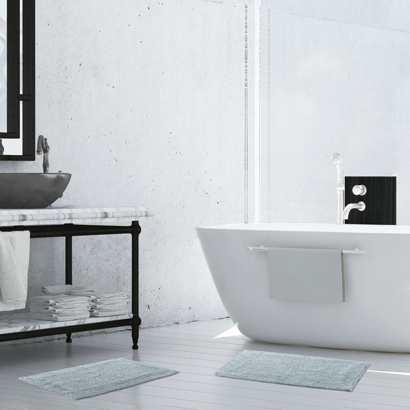 French Connection Hebert Rectangle Cotton Blend 2 piece Bath Rug Set ...