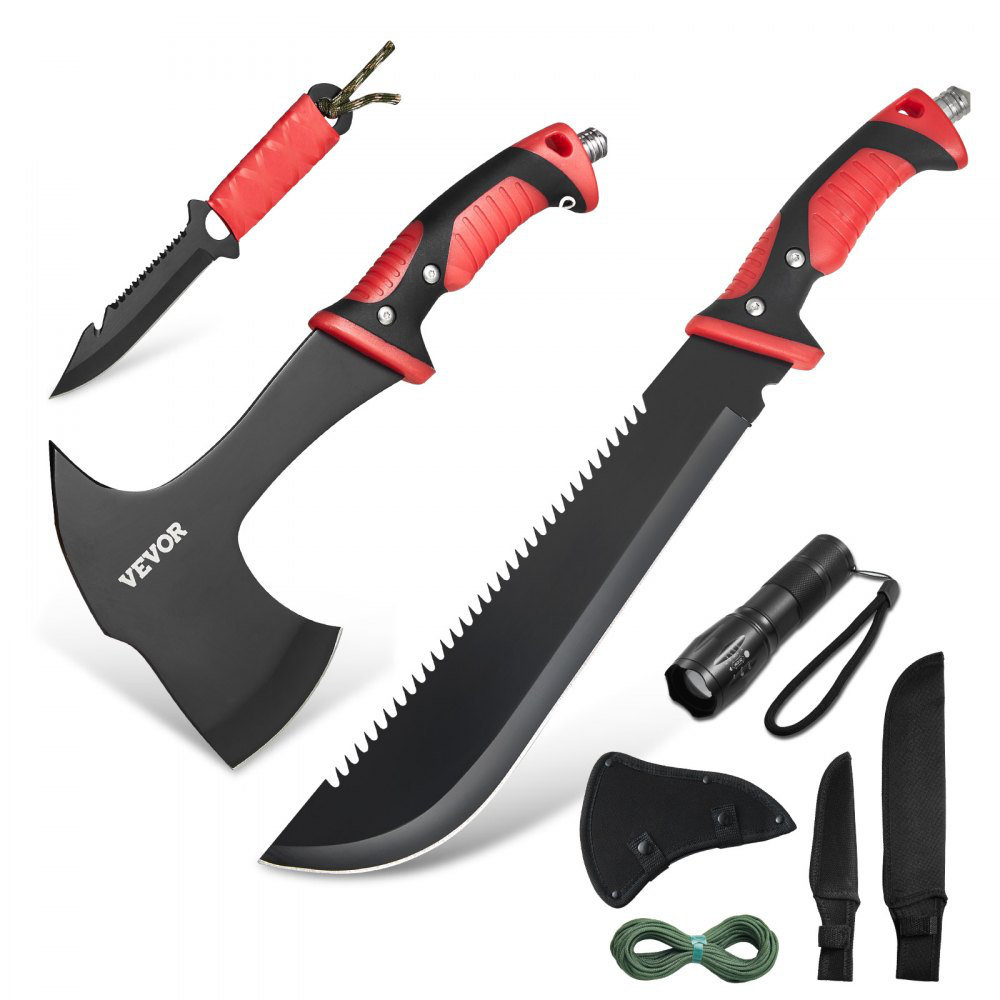 WFX Utility™ Camping Hatchet Machete Knife Set Sheath Hunting Knife ...