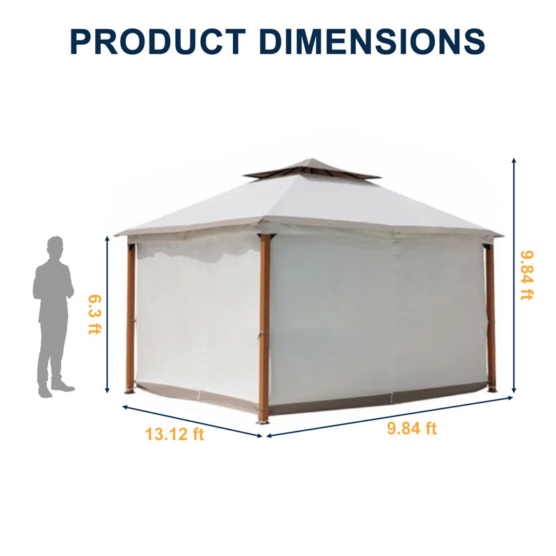clihome Outdoor Polycarbonate Double Roof Canopy Tent , Iron Frame ...
