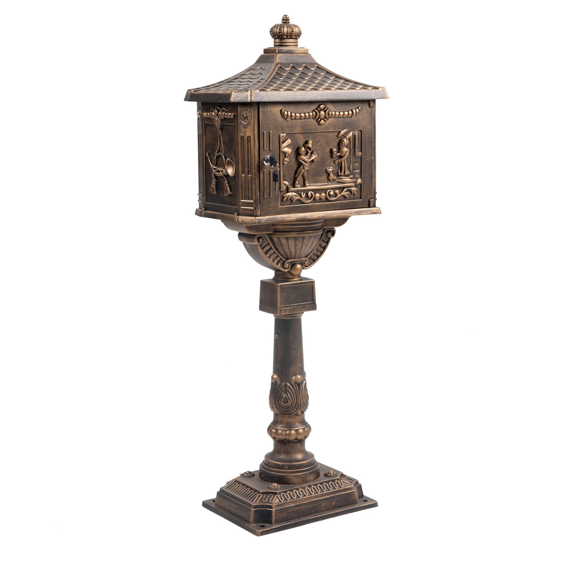 Fu Owner Polar Aurora Mailbox Cast Aluminum Bronze Mail Box Postal Box ...