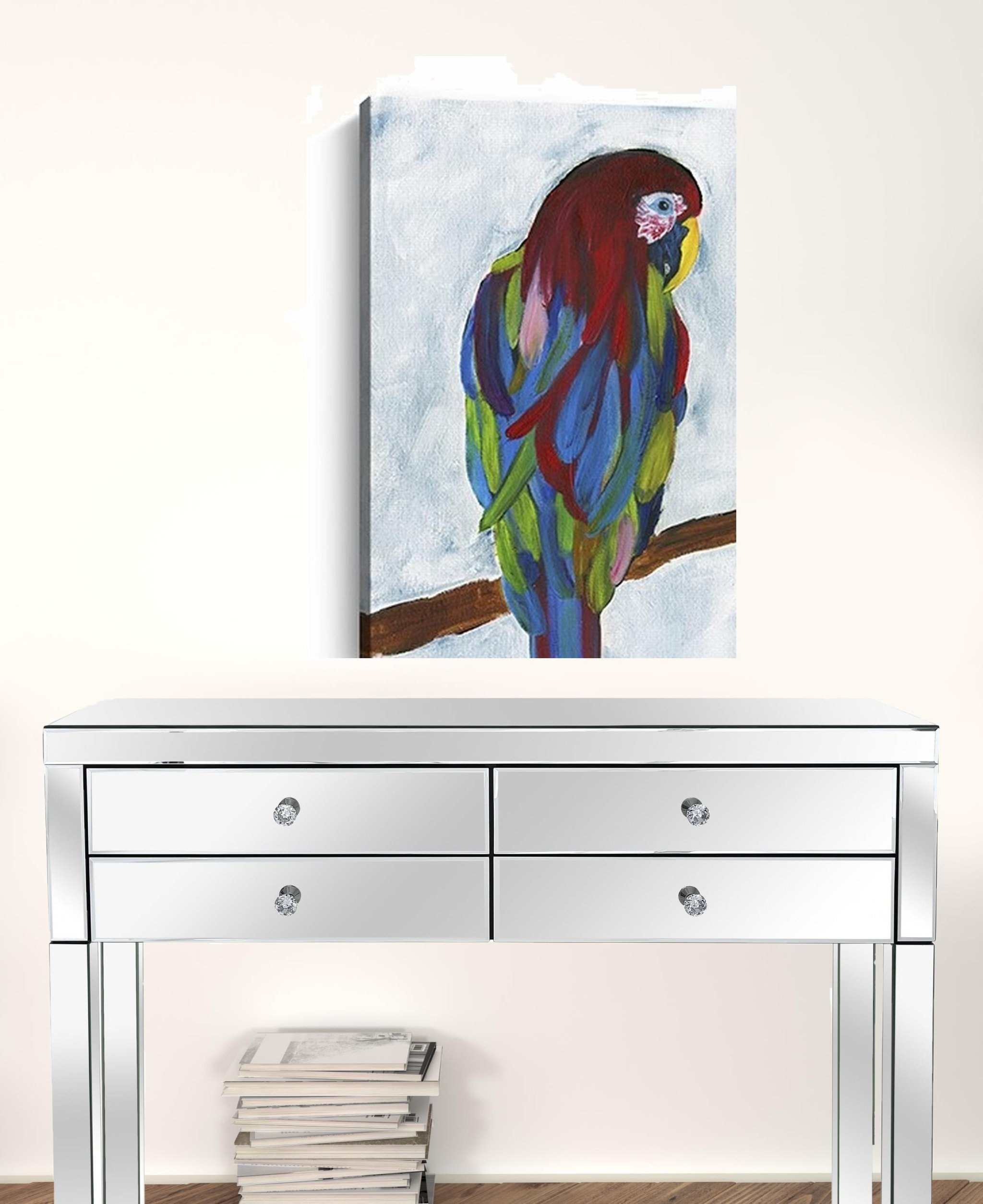 Bayou Breeze Large Bright And Tropical Parrot Canvas Wall Art | Wayfair