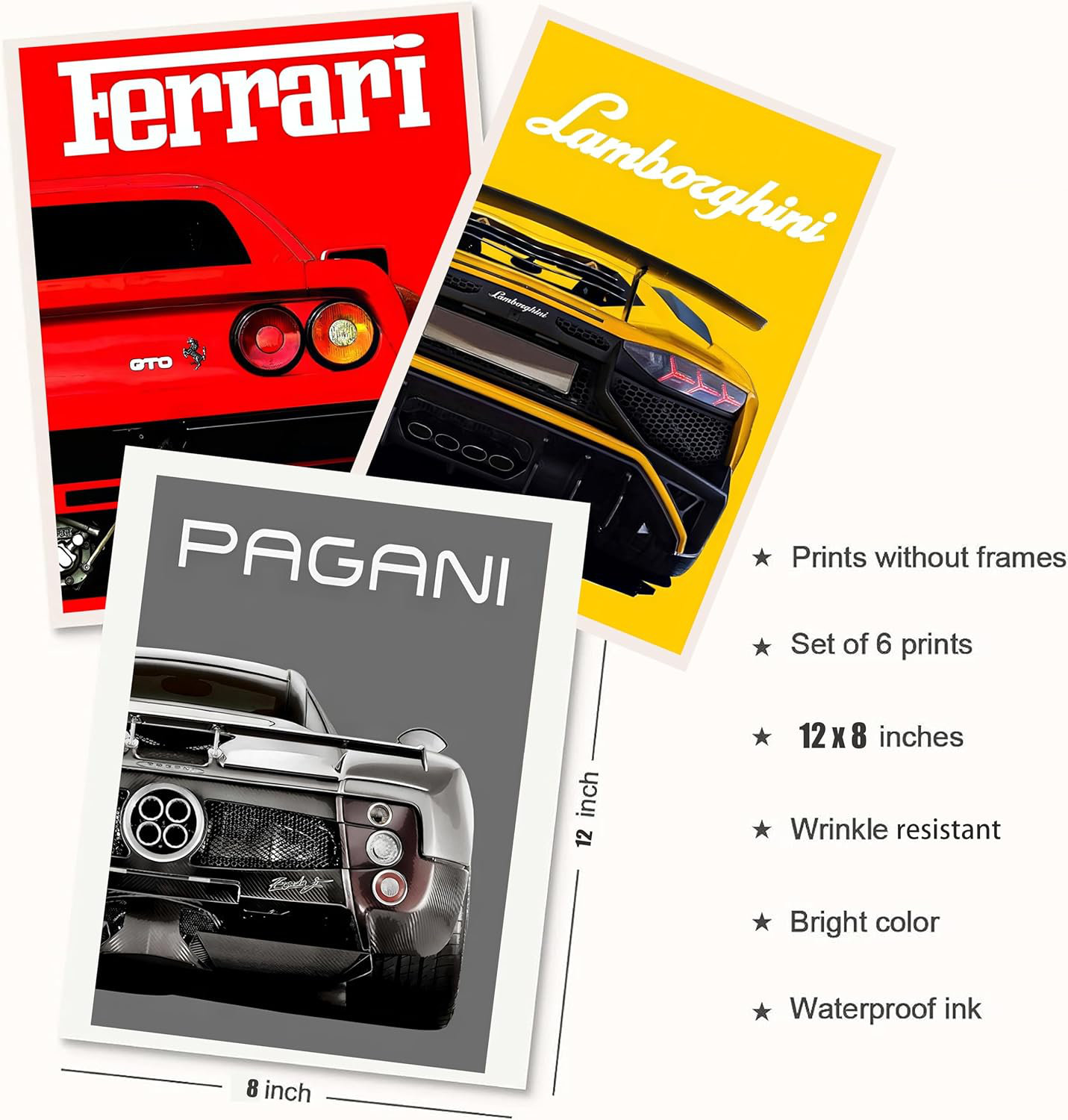 Ebern Designs 8x12inch Car Posters Supercar Poster Art Prints,6pcs ...