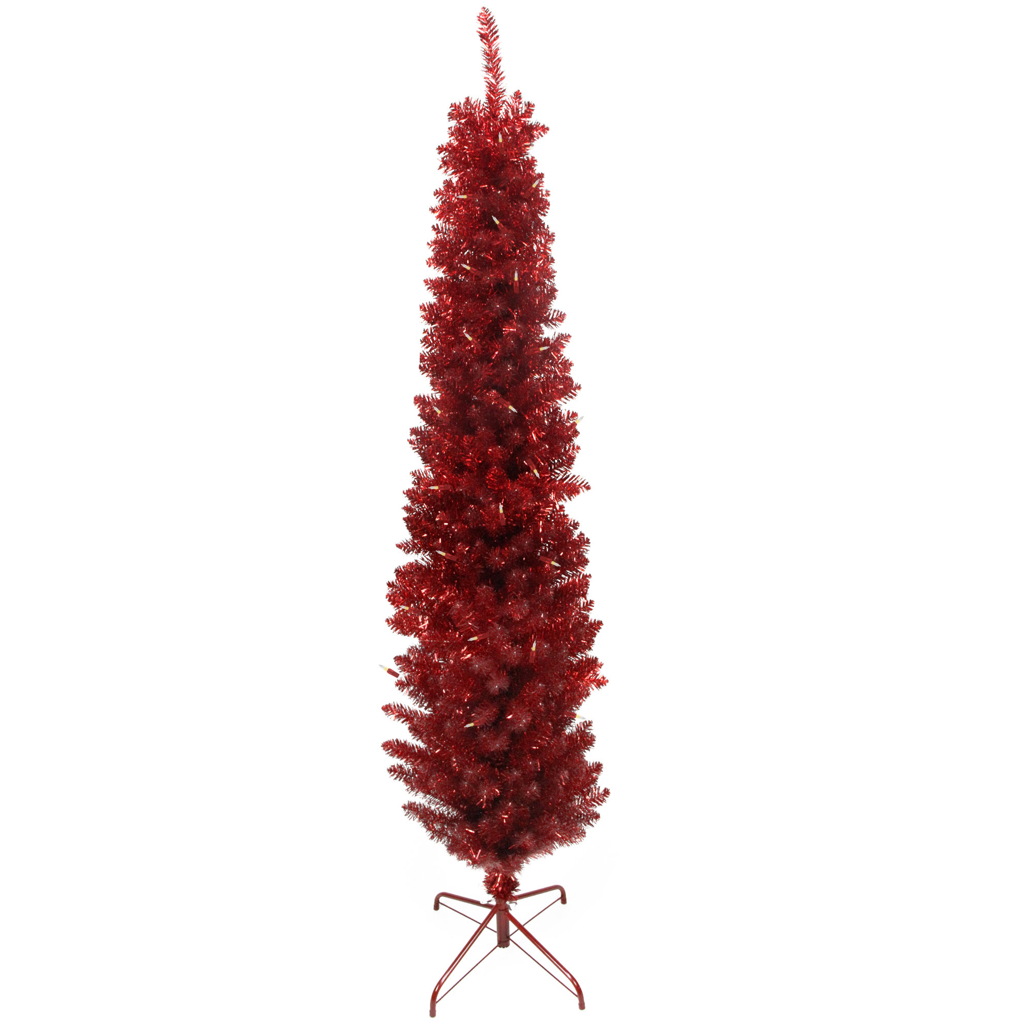 Northlight Seasonal 6' Pre-Lit Pencil Red Artificial Christmas Tree ...