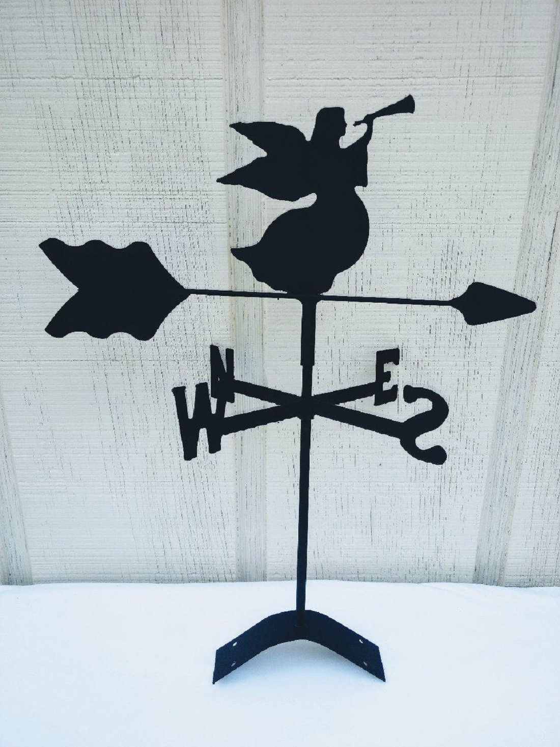 The Lazy Scroll Roof Mount Angel Weathervane | Wayfair