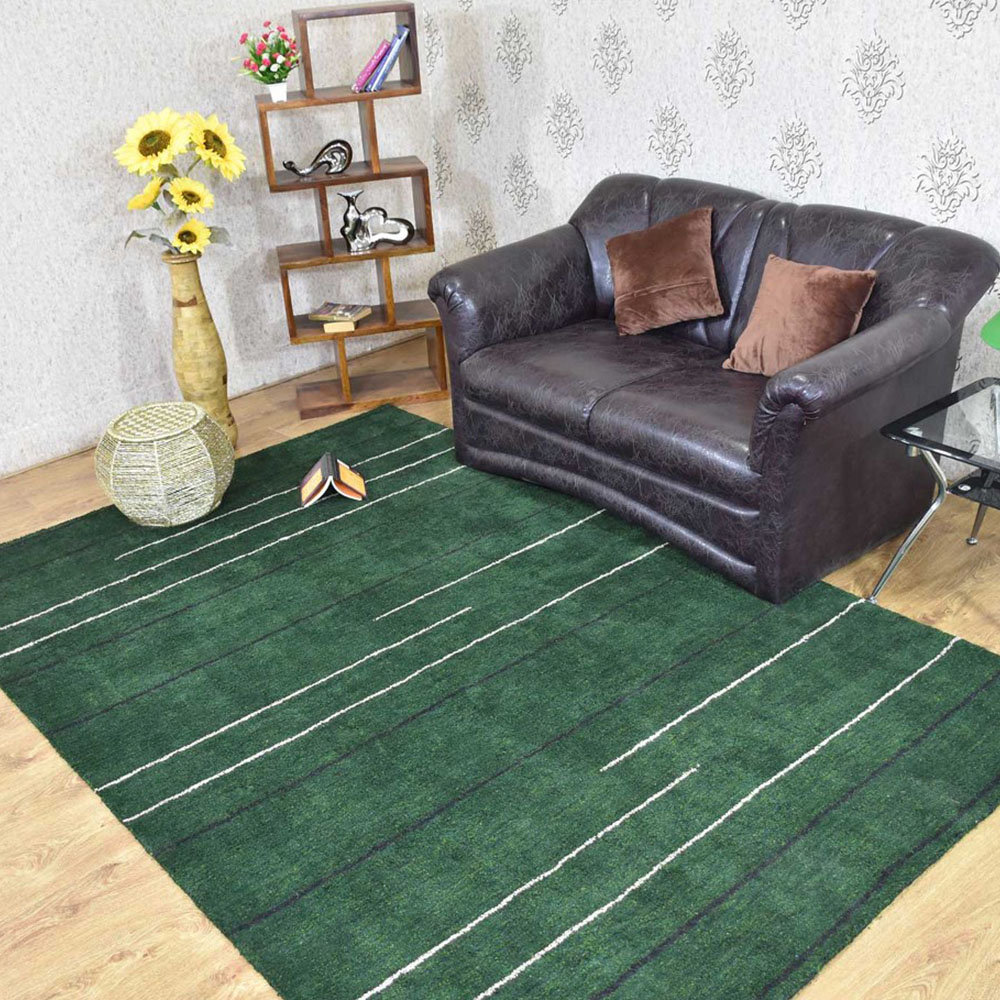 Ebern Designs Hand Knotted Loom Silk Mix Contemporary Area Rug Dark ...