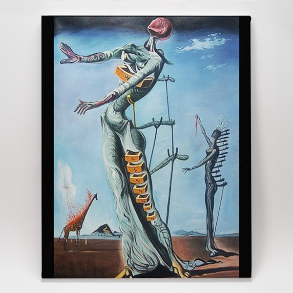 Trinx The Burning Giraffe On Canvas by Salvador Dali Print | Wayfair