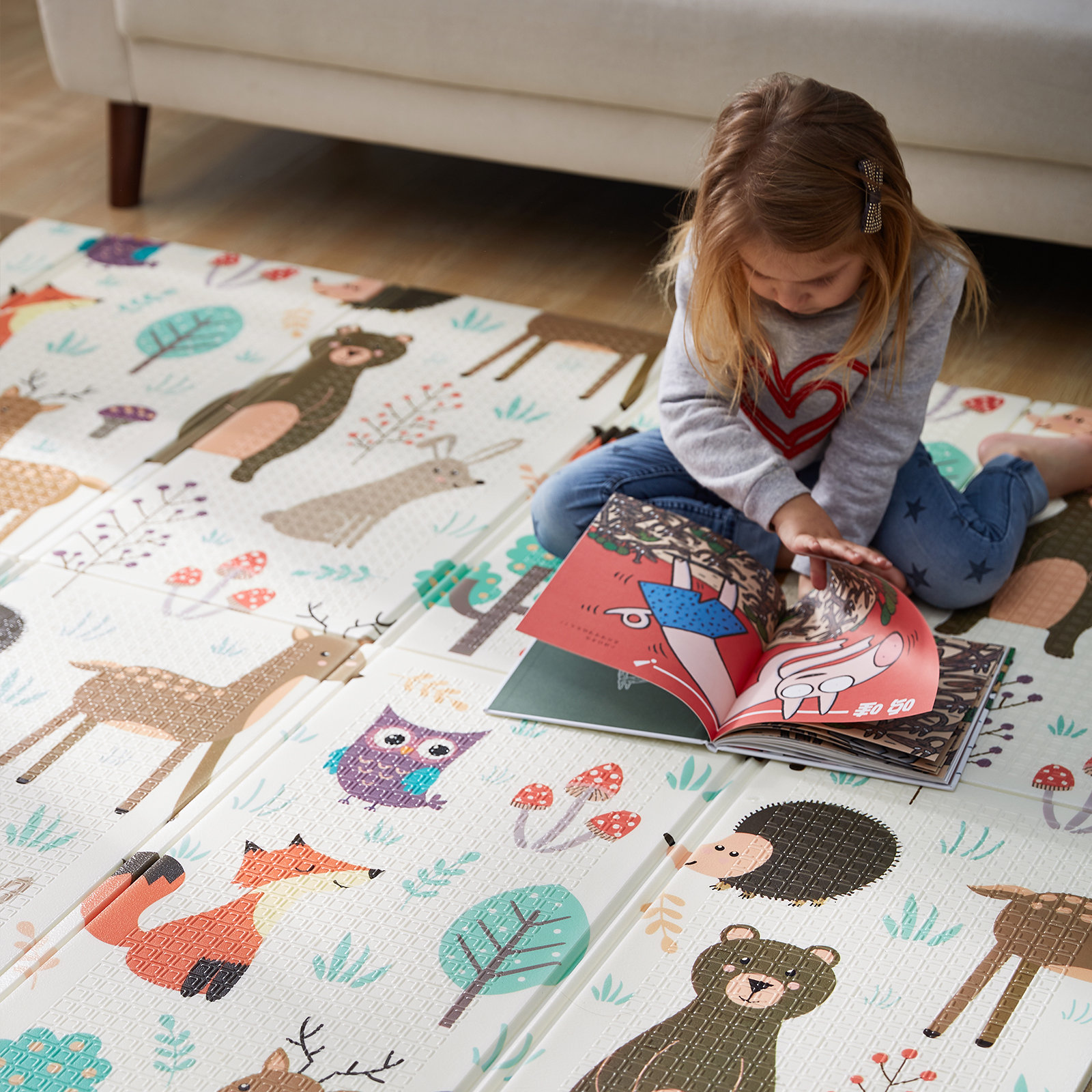 Benarita Foam Playmat Foldable 79"L Extra Large Gym for Baby Infants ...