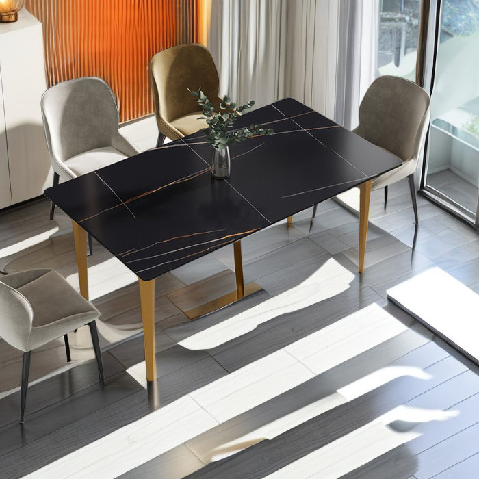 Orren Ellis Yianna Modern Stone Dining Table for Modern Kitchen Living ...