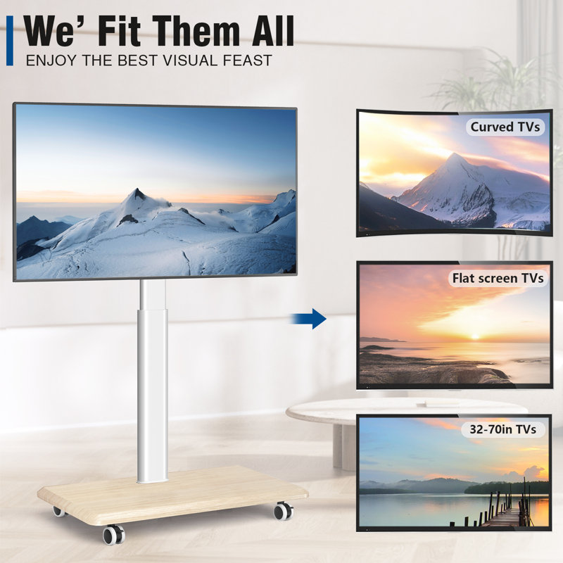 Symple Stuff Abdulazeem TV Floor Stand for 32-70 inch TVs, Upgraded ...