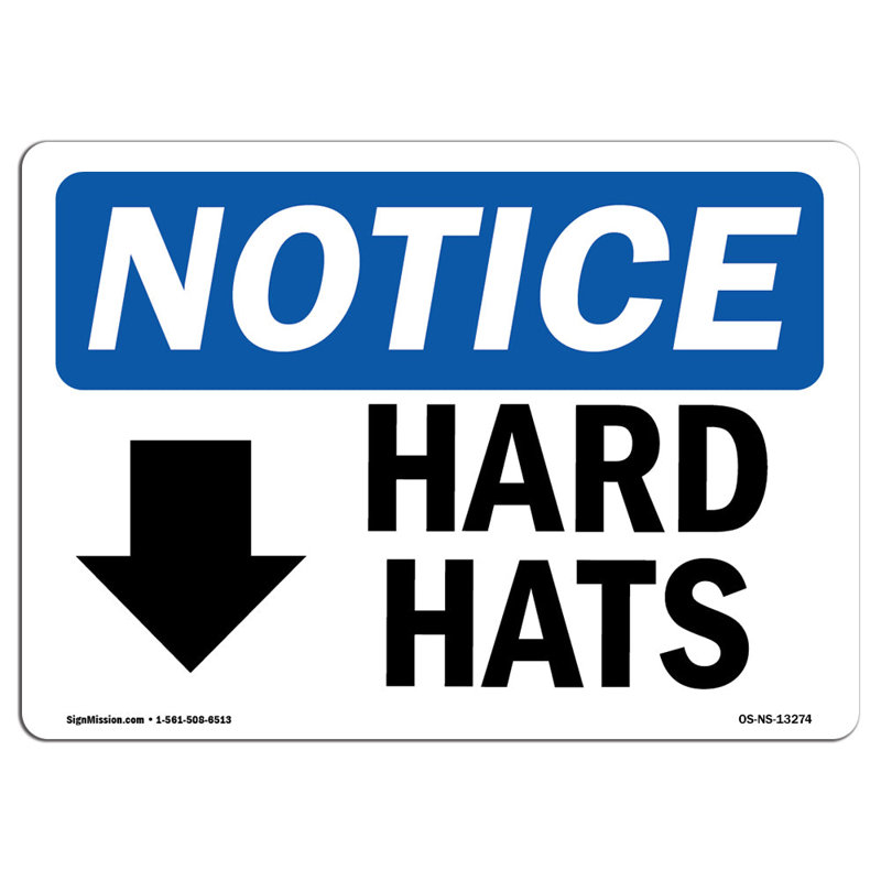 SignMission Hard Hats Sign | Wayfair