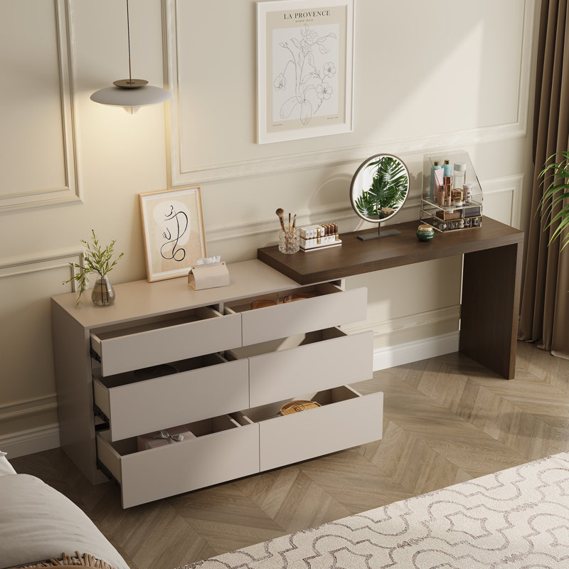 Ivy Bronx Result Modern Home Office Expandable Dresser Desk | Wayfair