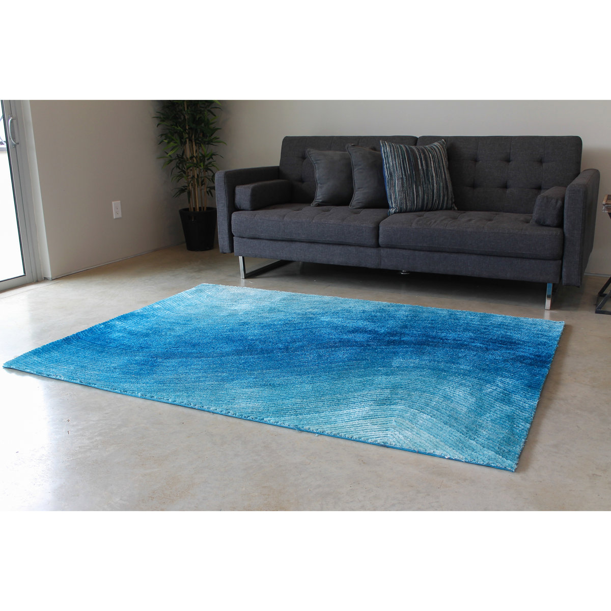 Orren Ellis Filebrook Abstract Blue Area Rug & Reviews | Wayfair
