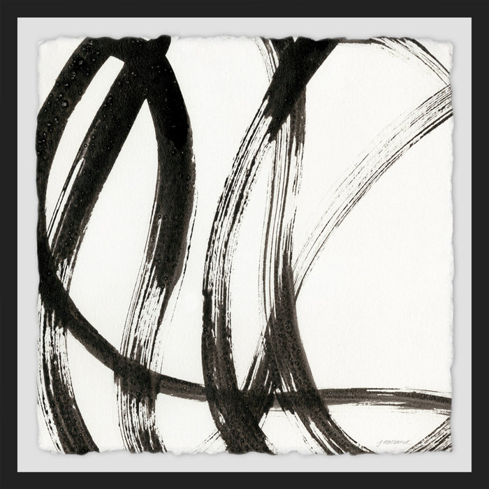 Orren Ellis 'Linear Expression III' Framed Watercolor Painting Print ...