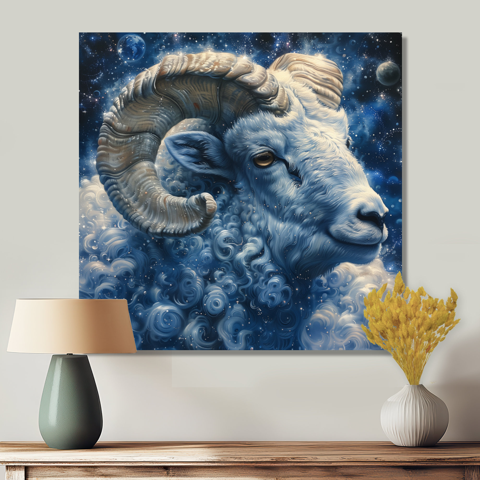 August Grove® White Blue Astrology Cosmic Explorer Aries - Astronomy ...