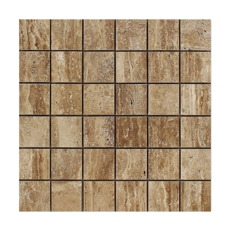 Stone & Tile Shoppe, Inc. Noche Exotic Travertine Grid Mosaic Wall ...