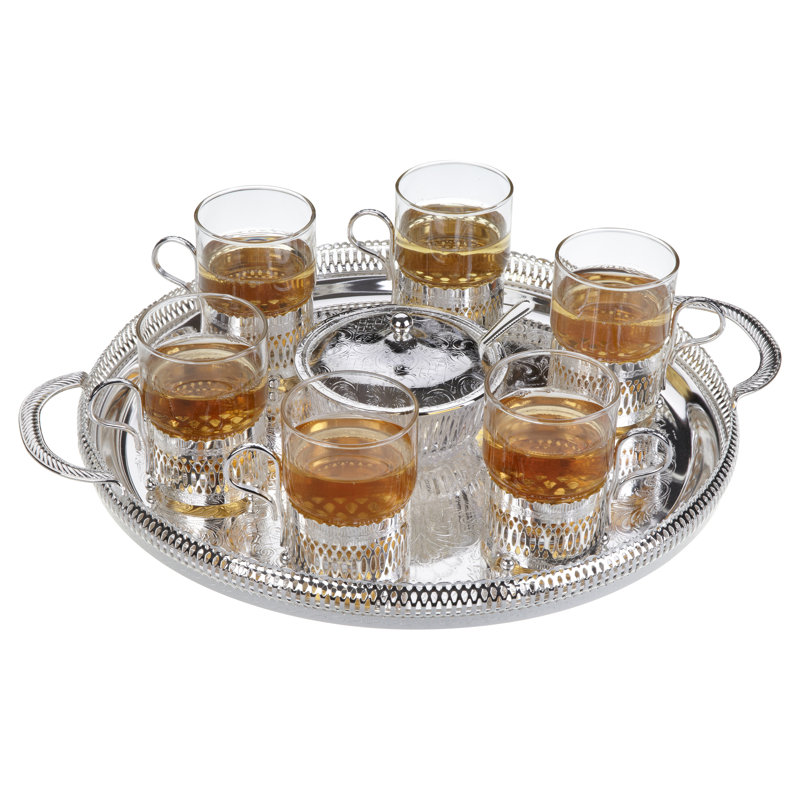 Corbell Silver Company Queen Anne Round 9 Piece Beverage Serving Set ...
