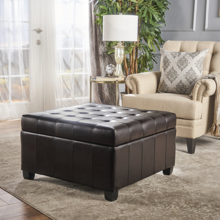 Darby Home Co Francisville Faux Leather Ottoman & Reviews | Wayfair