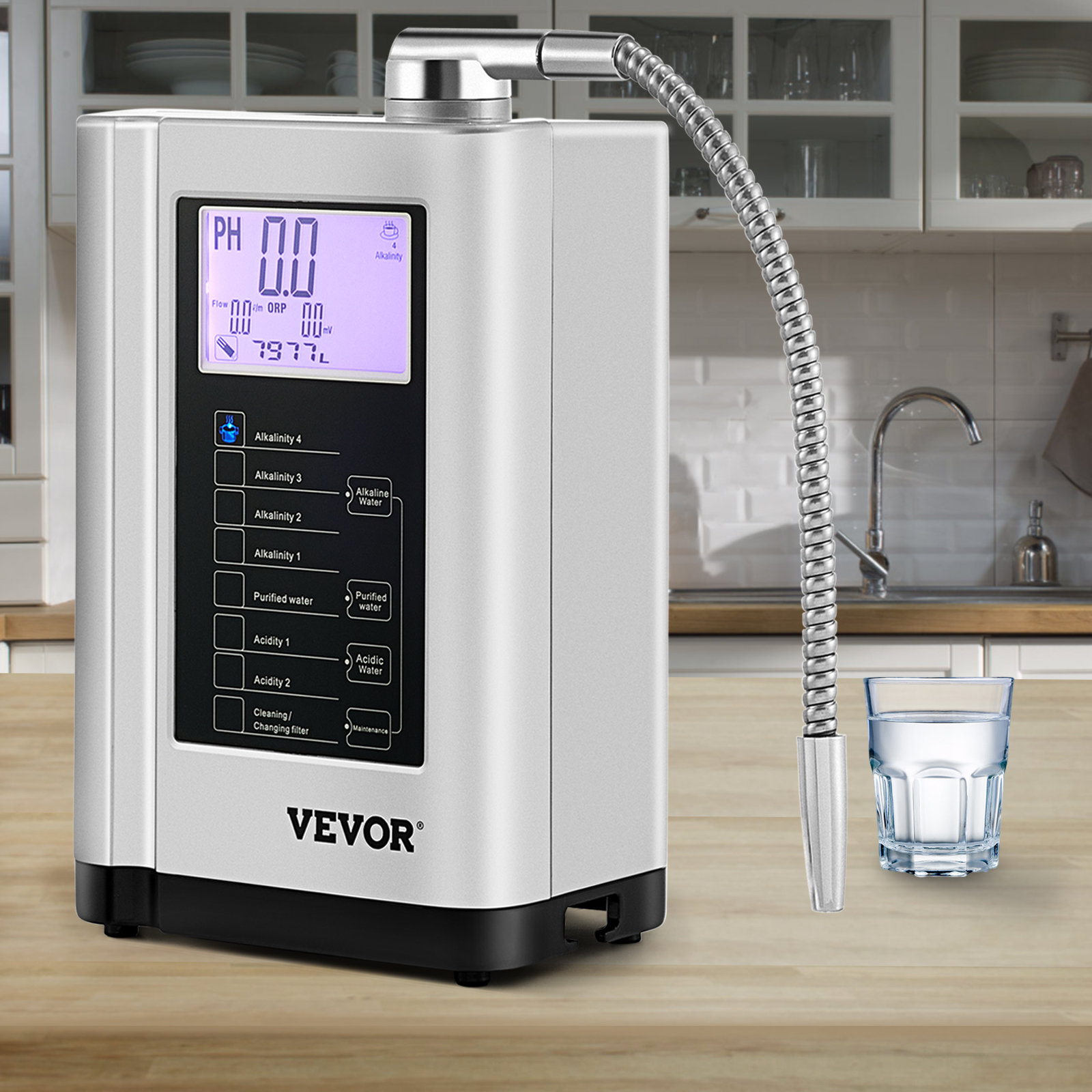 VEVOR Water Ionizer Machine, 7 Water Settings, Alkaline Acid Home ...