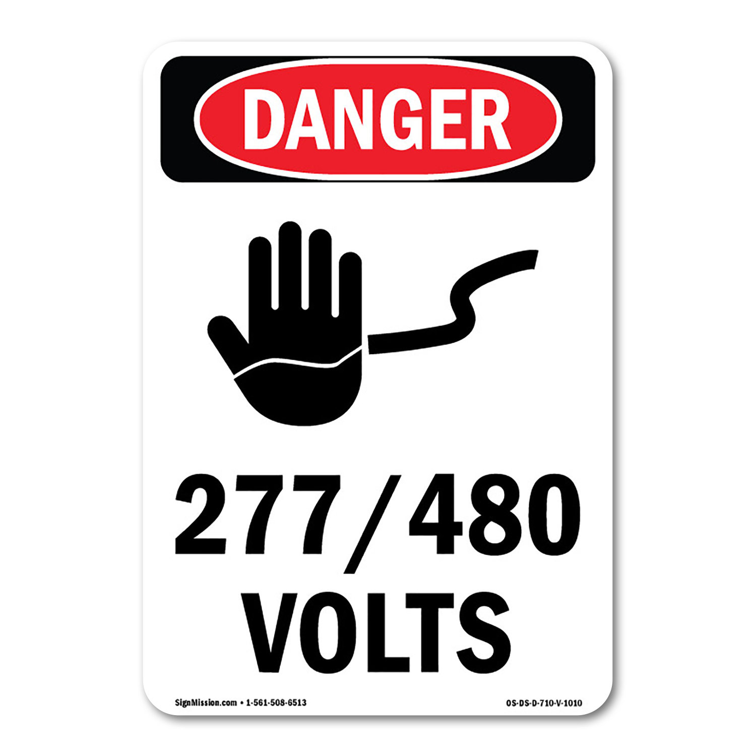 SignMission 277-480 Volts Decal Set of 10 5" X 3.5" - Wayfair Canada