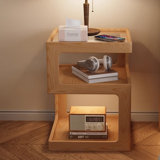 Orren Ellis Yellow Solid Wood Mobile End Table | Wayfair