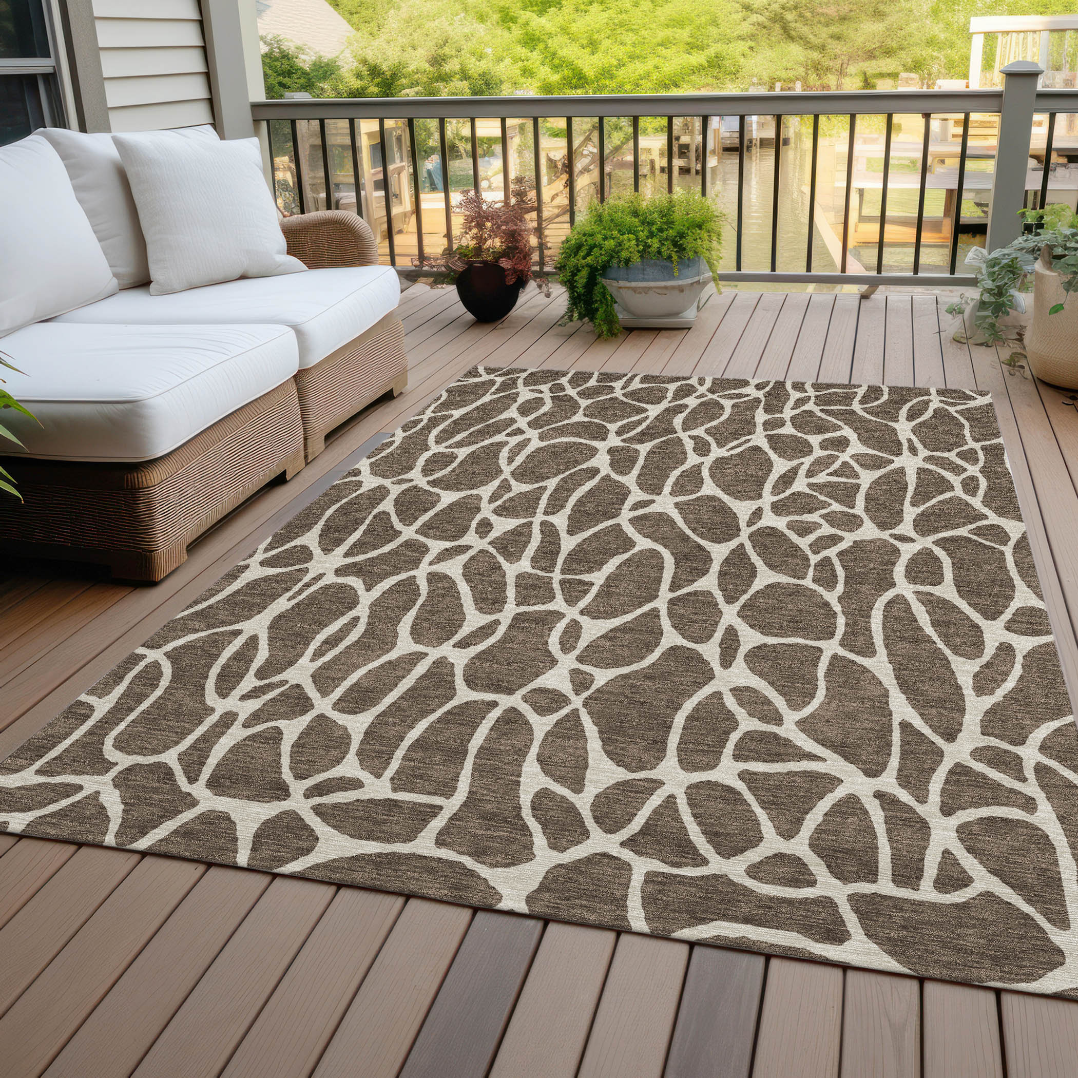 Orren Ellis Machine Washable Indoor/Outdoor Chantille ACN1024 Fudge 9 ...