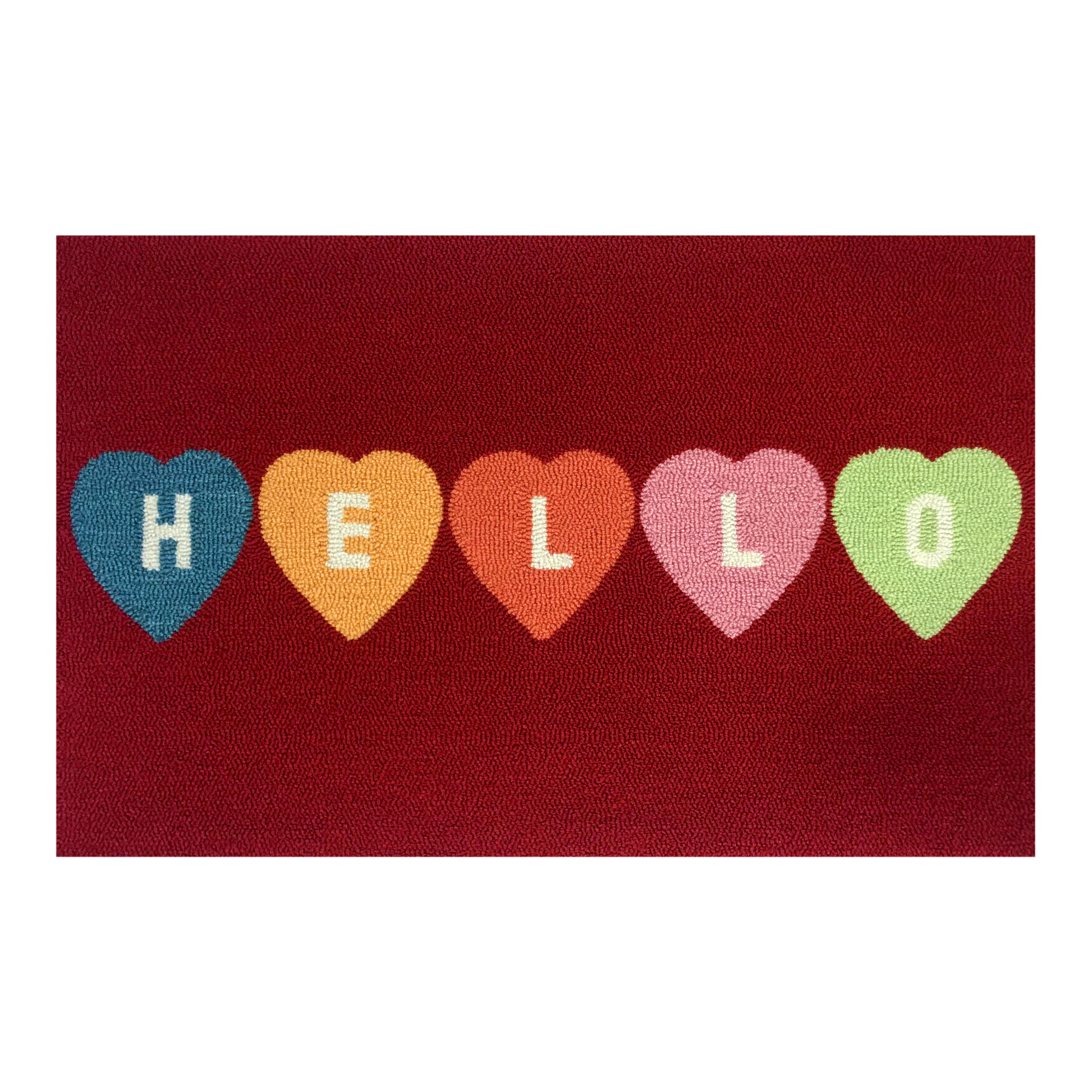 Winston Porter Convo Heart Hello Red Size 24"X36" | Wayfair