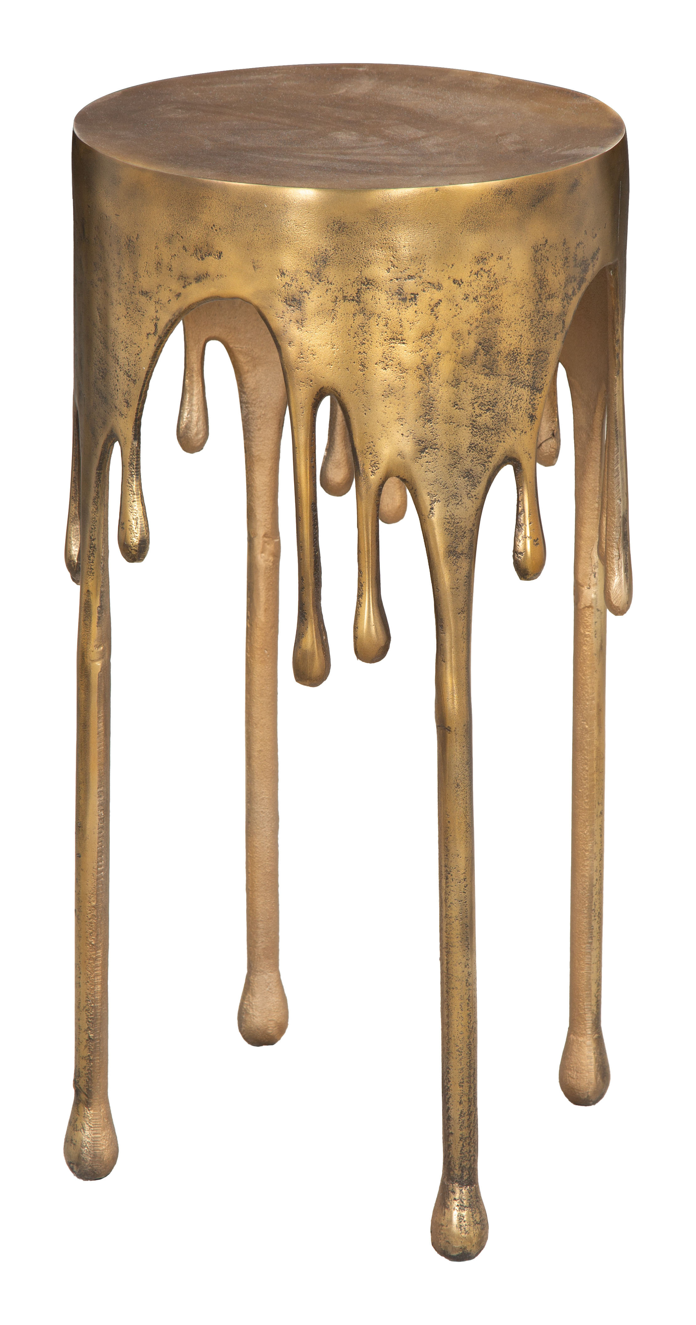 Mercer41 Drip Accent Table Antique Brass | Wayfair