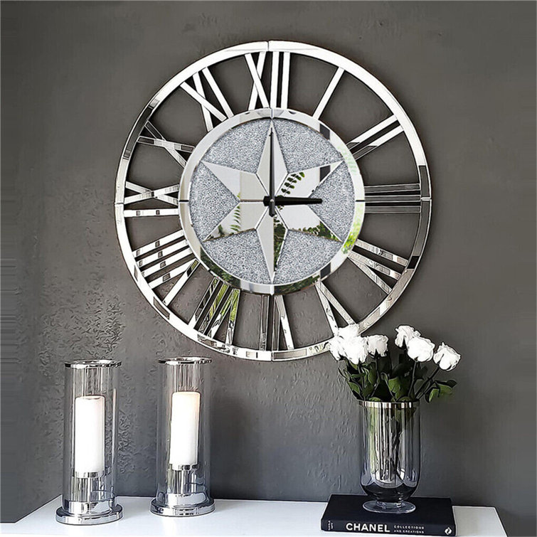 Fairmont Park Phobos Crushed Diamond Glass Wall Clock & Reviews ...