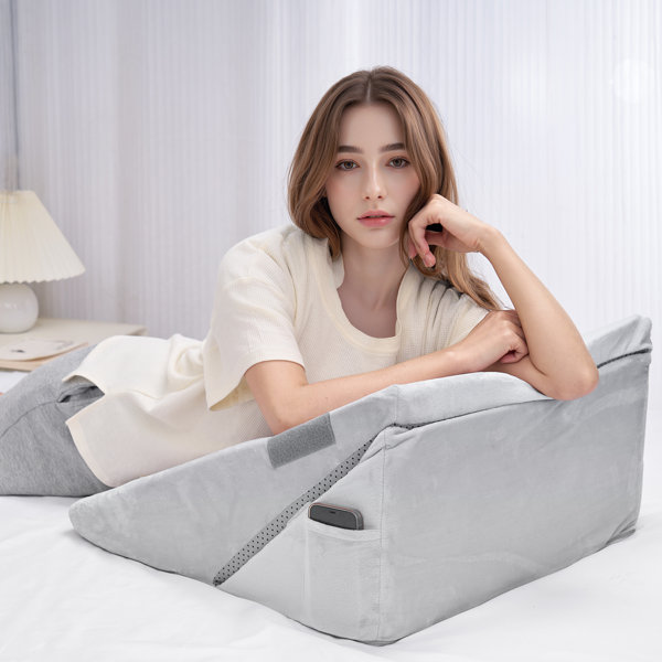 Ebern Designs Orthopedic Bed Wedge Pillow Adjustable Washable for Back ...