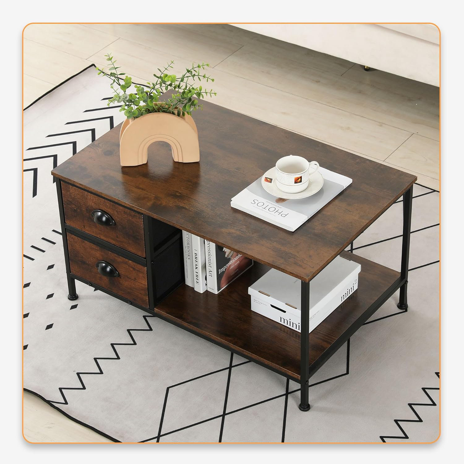 17 Stories Coffee Table With Drawers, Coffee Table For Living Room, 2 ...