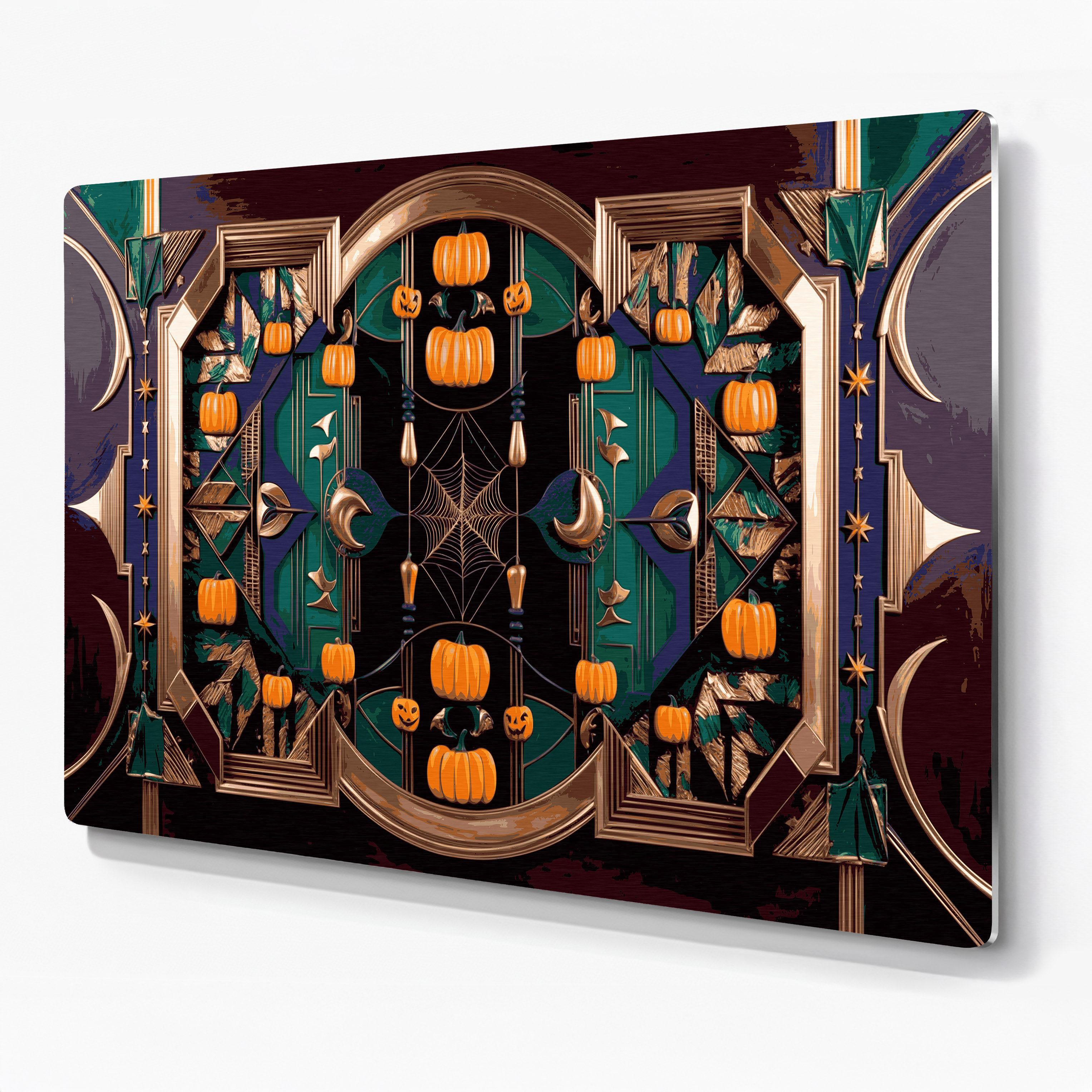 Orren Ellis Halloween Art deco Halloween designs Black Metal Wall Art ...