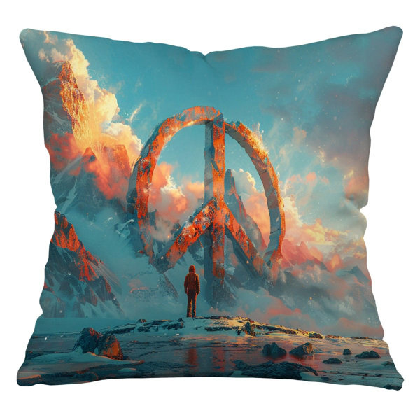 VisionBedding Peace Symbol Throw Pillow, Symbolic Cotton Twill Pillows ...