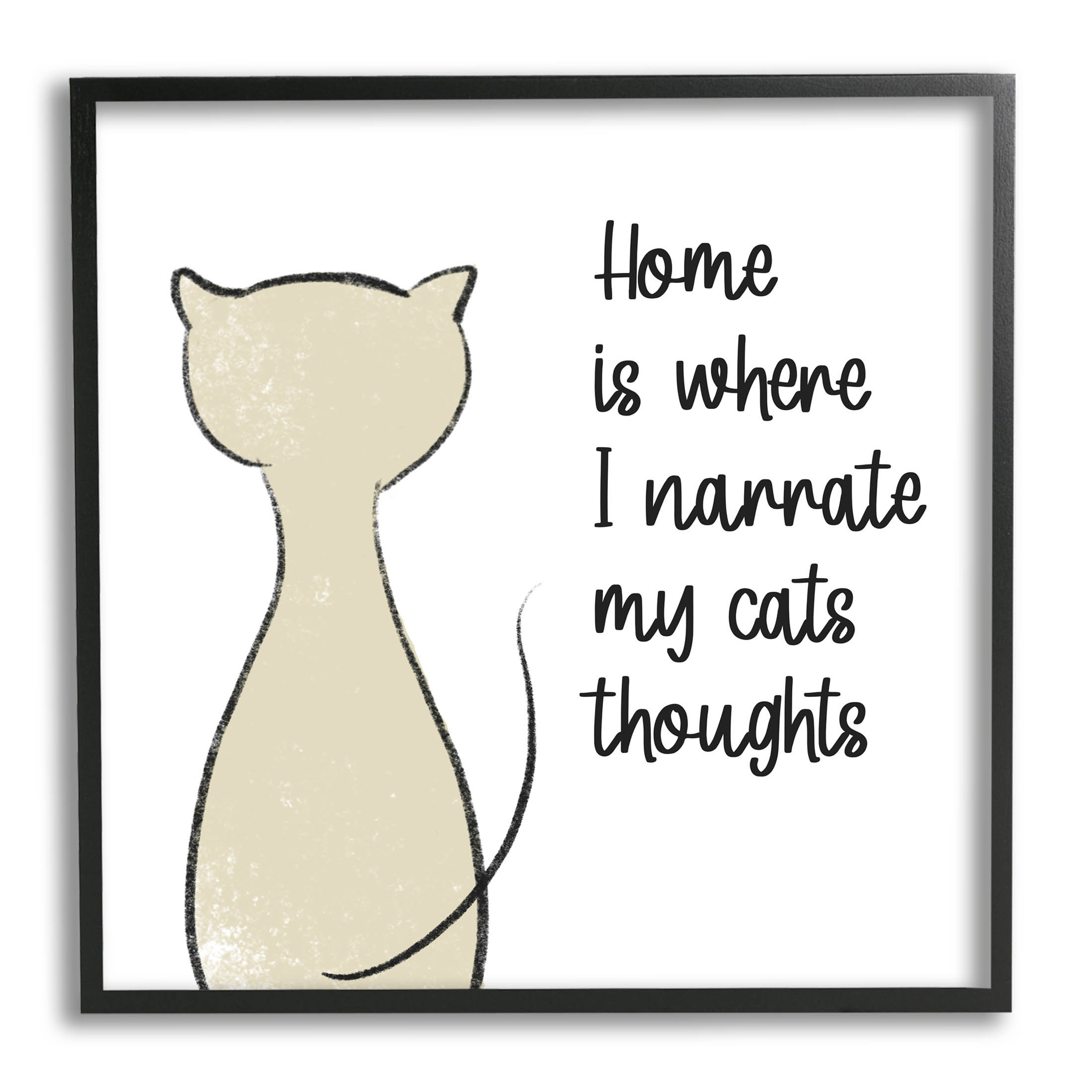 Stupell Industries Narrate My Cats Thoughts Phrase Giclee Art By Anna ...