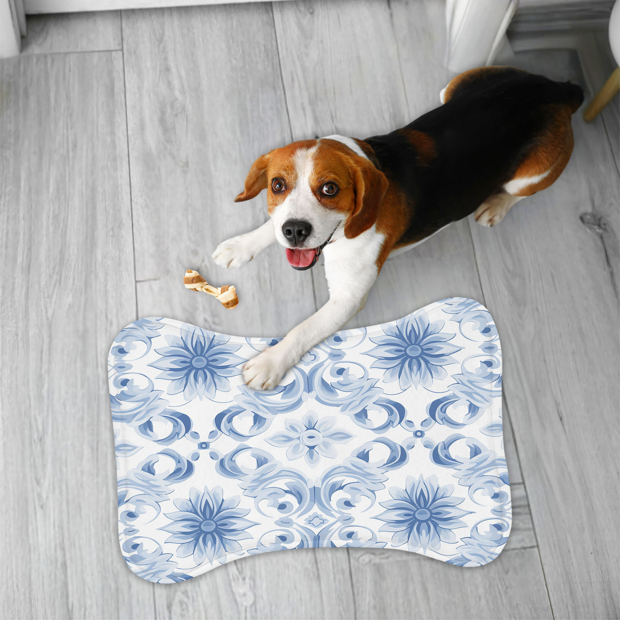MentionedYou Floral Blueprints - 1 Piece Bone Shape Feeding Mat | Wayfair