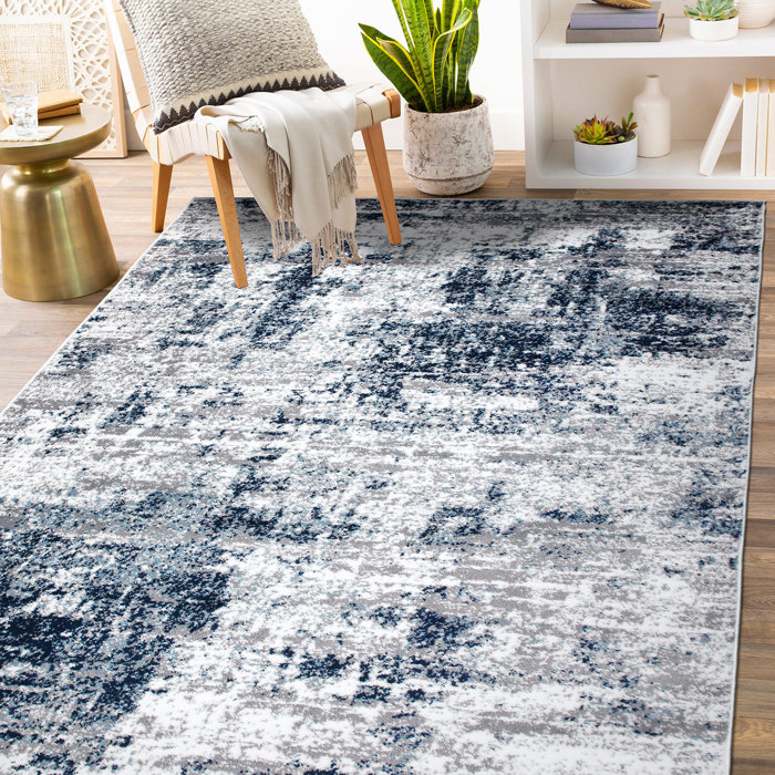 Trent Austin Design® Willington Performance Gray/Blue/Ivory Rug ...