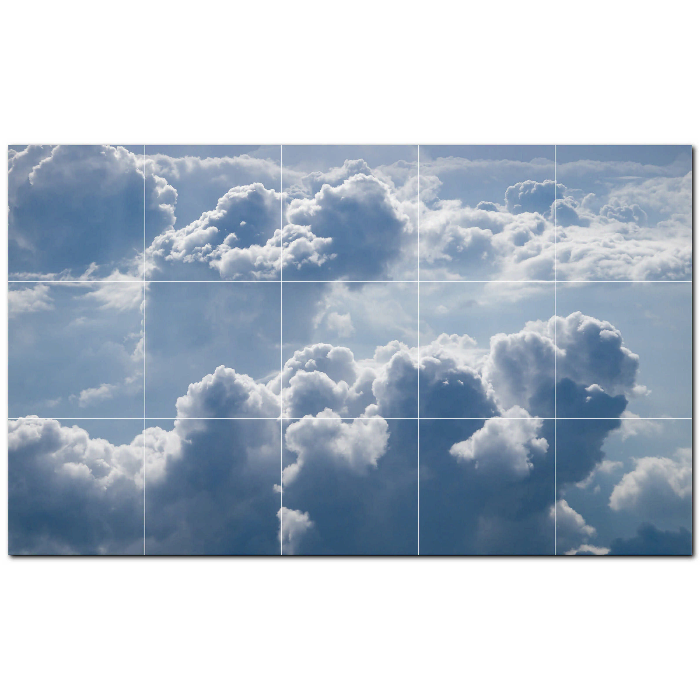 Picture-Tiles.com 40" x 24" Ceramic Clouds Photo Decorative Mural Tile ...