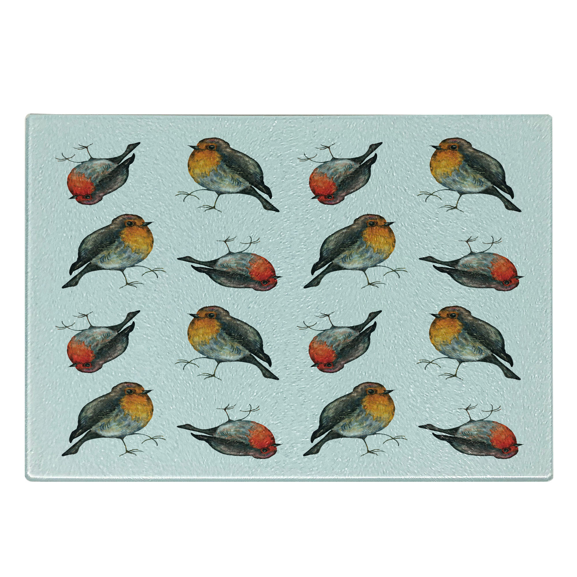 Ambesonne Bird Print Tempered Glass Cutting Board Robin Redbreast Paint ...