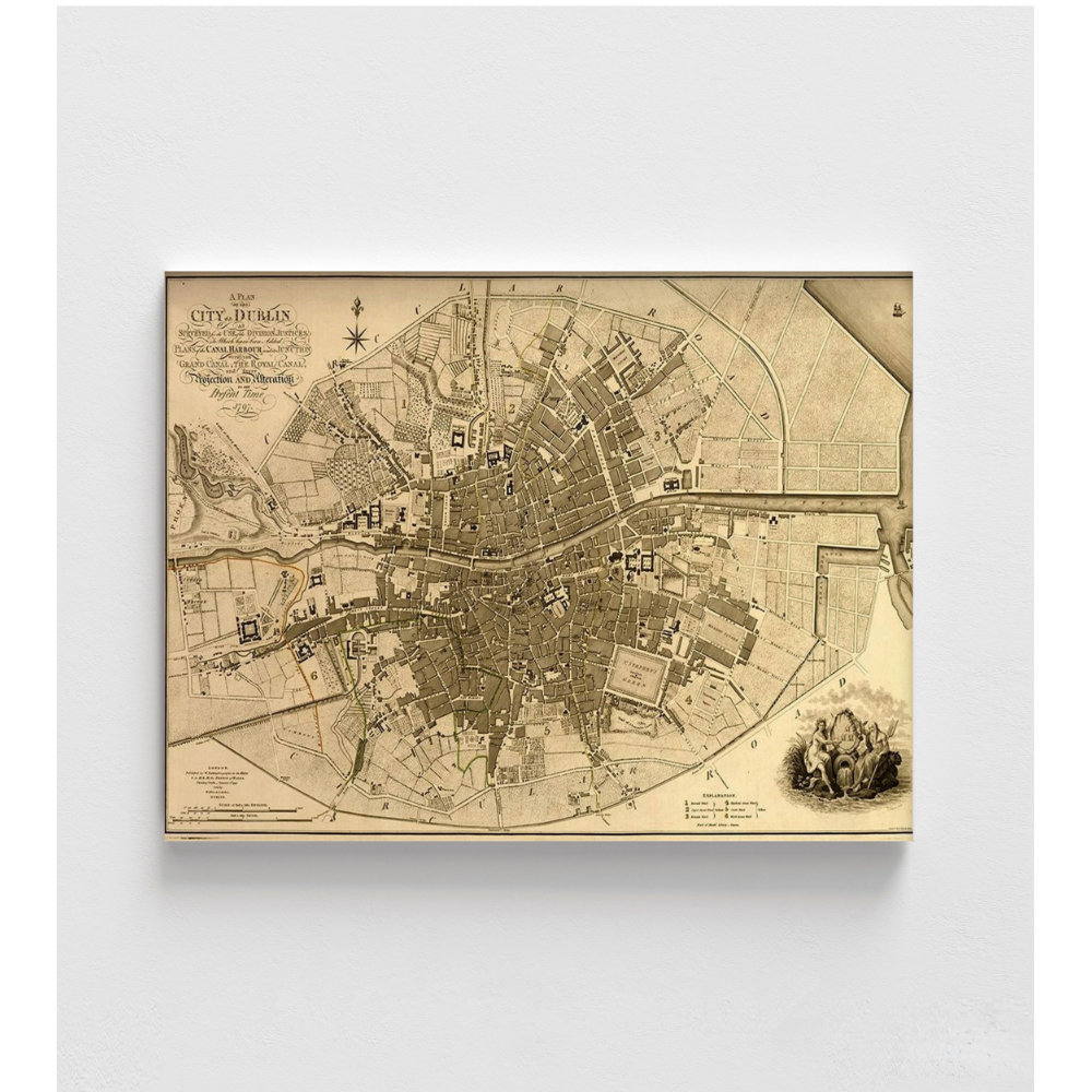 WeFrameArt Ireland Dublin 1791 By Vintage Maps, Antique Map Of Ireland ...