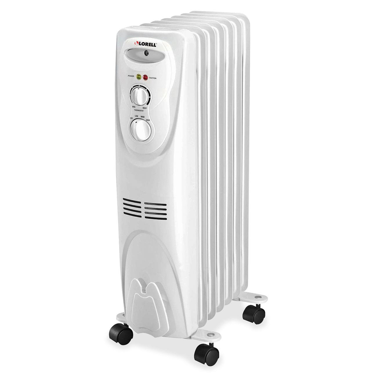 Lorell Oil-Filled 1,500 Watt Electric Radiator Heater with Adjustable ...