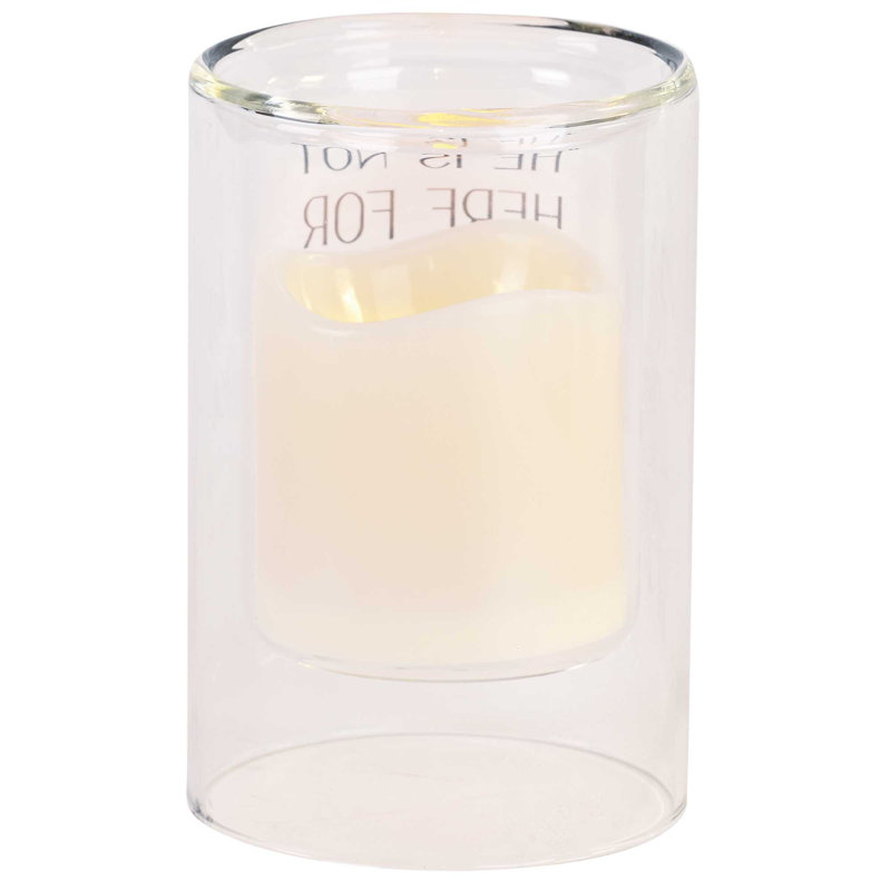 Symple Stuff 6'' H Glass Tabletop Pillar with Candle Included | Wayfair