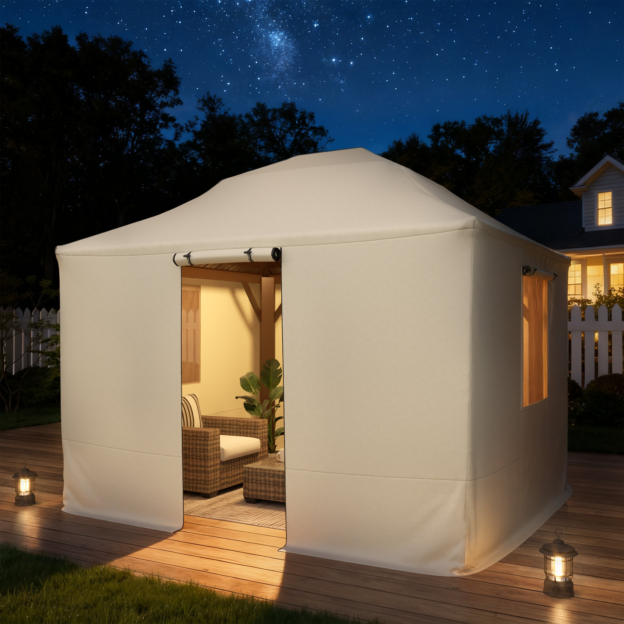 EROMMY Winter Gazebo Cover Panels For 10X12 Gazebos, Waterproof Gazebo ...