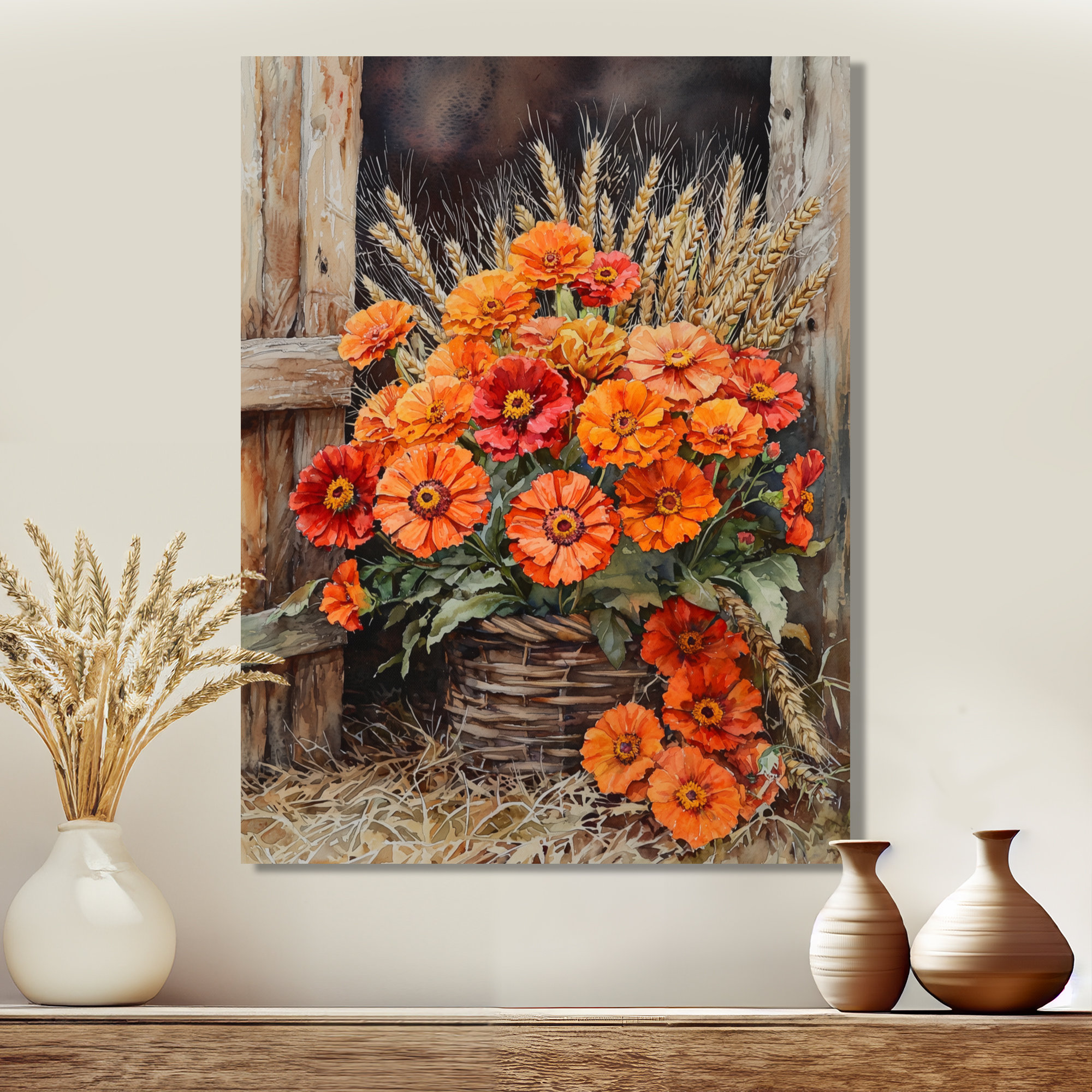 August Grove® Persinger - Marigold Print On Metal | Wayfair