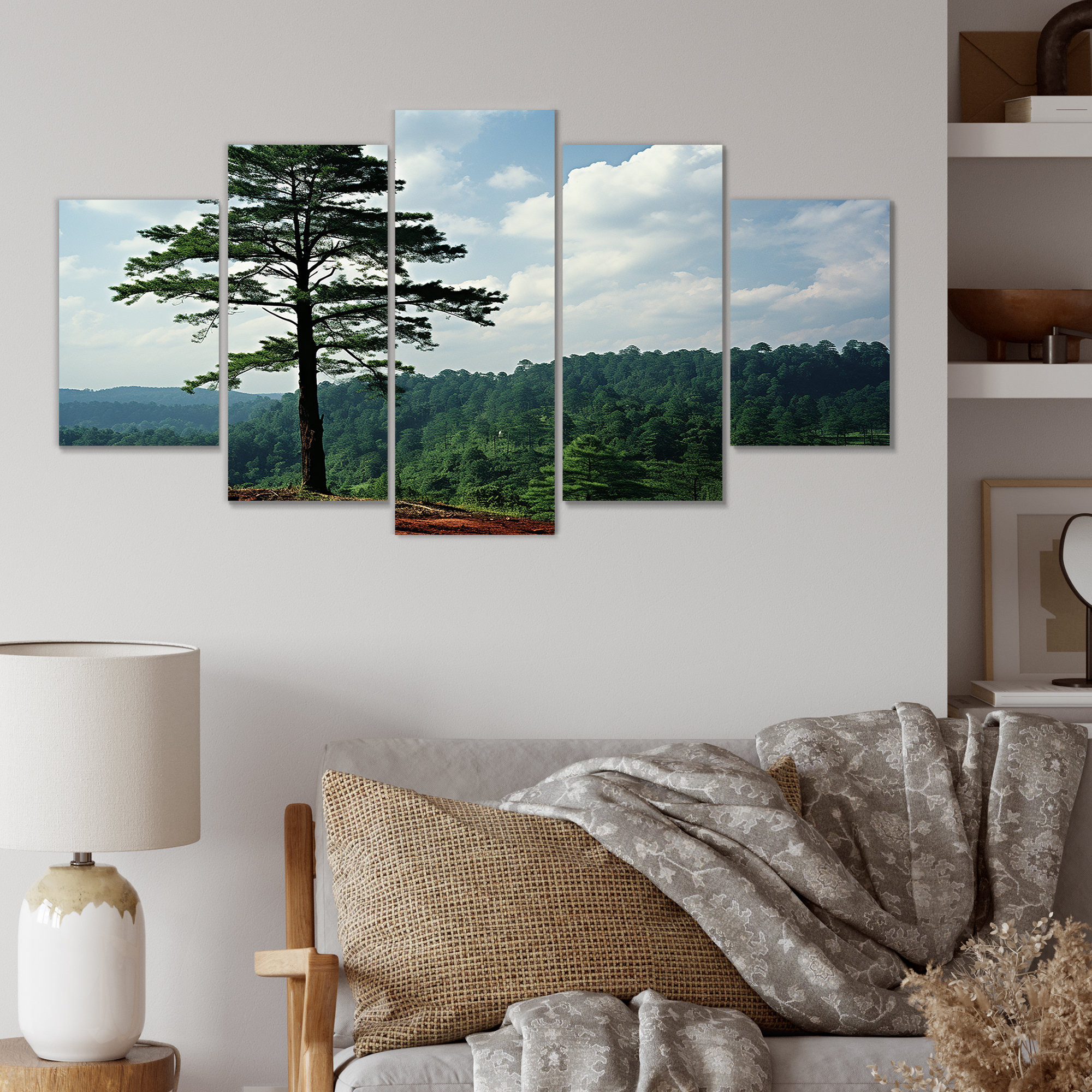 Millwood Pines Green Tree Lost In The Woodland Forest - Tree Multipanel ...
