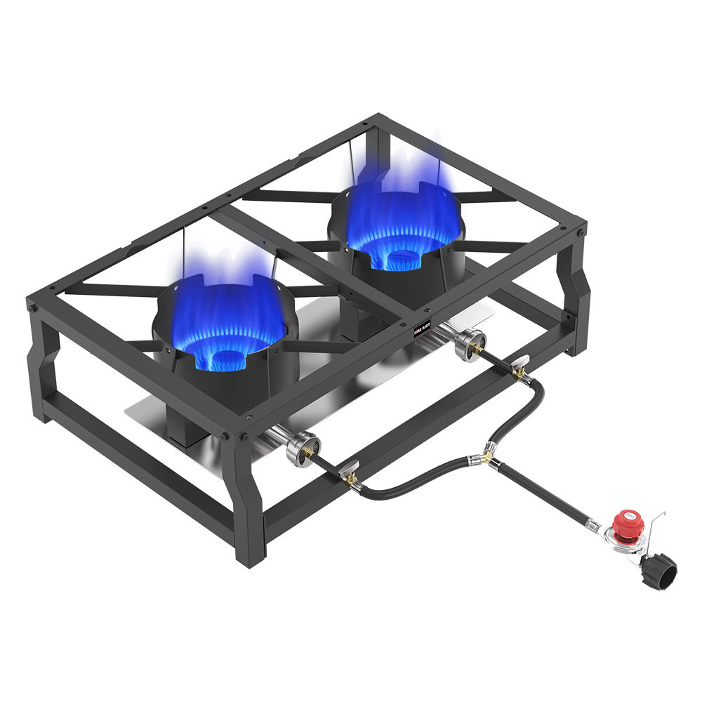 FIRE RIOT Double Burner Propane Cooker With Adjustable 0-10psi ...