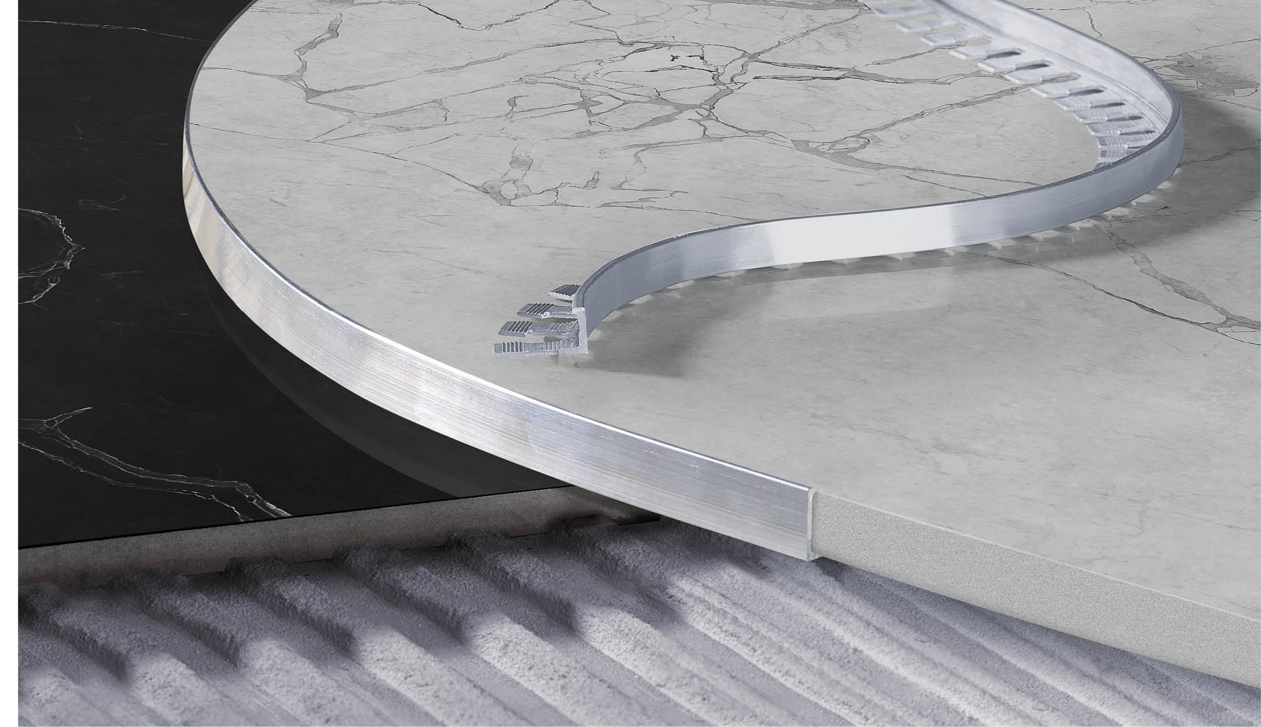 Cezar Bendable L Shape Corner Profile For 1/2" Tile, 8' (96") L ...